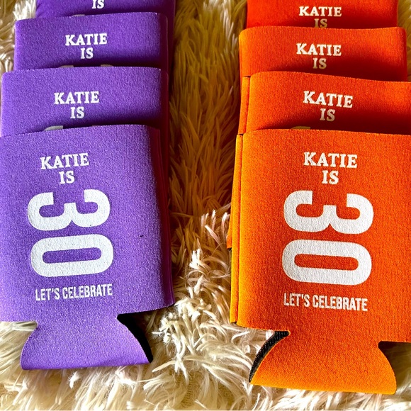 Party Supplies | 24 Custom 3th Birthday Party Koozies Katie Purple ...